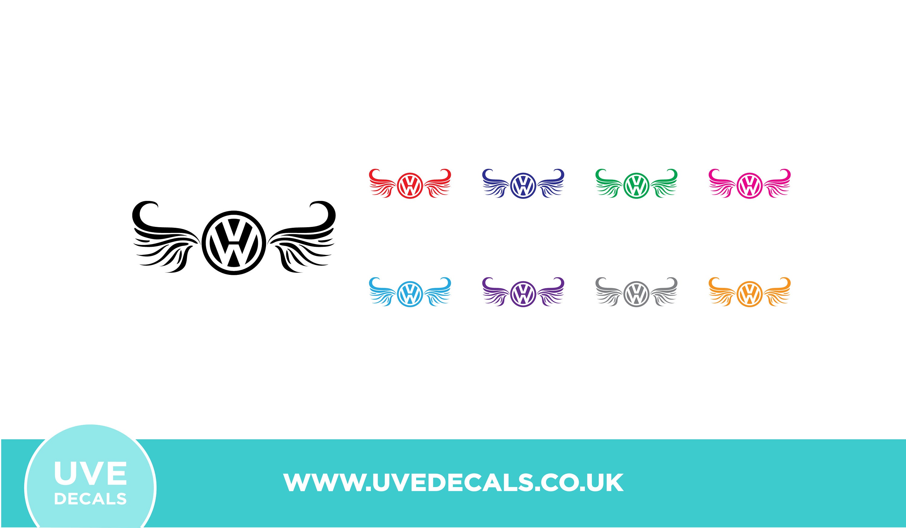 VW Logo With Wings Campervan Vinyl Decal | Volkswagen Camper Van ...