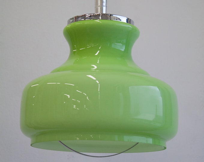 Vintage Green Glass Ceiling Lamp / Pendant Lamp / 70s Hanging Light - Etsy