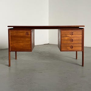 Vintage Danish Office Desk by Arne Vodder for GV Møbler in Teak, Mid ...