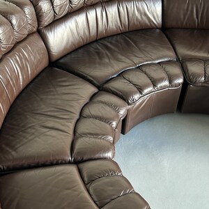 Mid-century-modern Leather Sectional Snake Sofa in the Style of De Sede ...