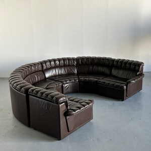 Mid-century-modern Leather Sectional Snake Sofa in the Style of De Sede ...