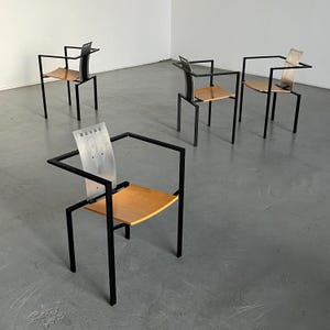 1 of 4 Memphis Design Postmodern Geometrical Chairs by Karl Friedrich ...