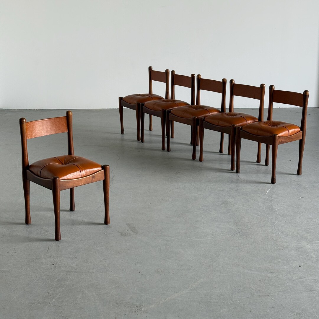 Set of 6 Vintage Dining Chairs by Silvio Coppola for Bernini, Model 620 ...
