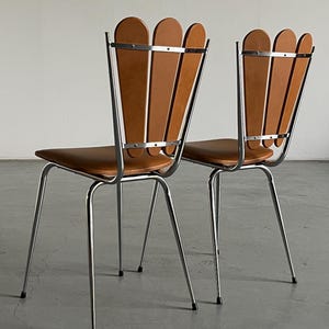 Pair of Vintage Mid-century Modern or Art Deco Petal Dining Chairs by ...