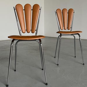 Pair of Vintage Mid-century Modern or Art Deco Petal Dining Chairs by ...