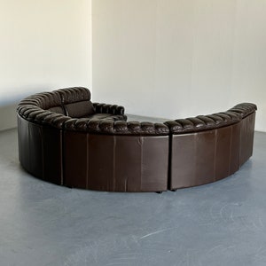 Mid-century-modern Leather Sectional Snake Sofa in the Style of De Sede ...