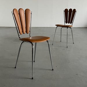 Pair of Vintage Mid-century Modern or Art Deco Petal Dining Chairs by ...