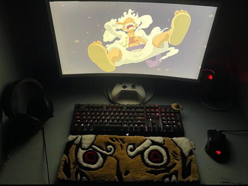 Luffy Inspired Keyboard Mat | Anime Desk Rug - Etsy Israel