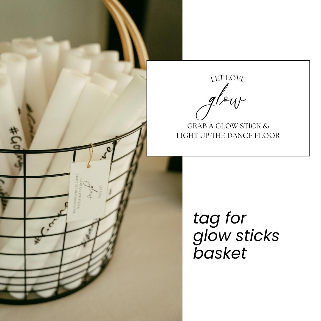 Glow Stick Basket Tag for Wedding - Etsy