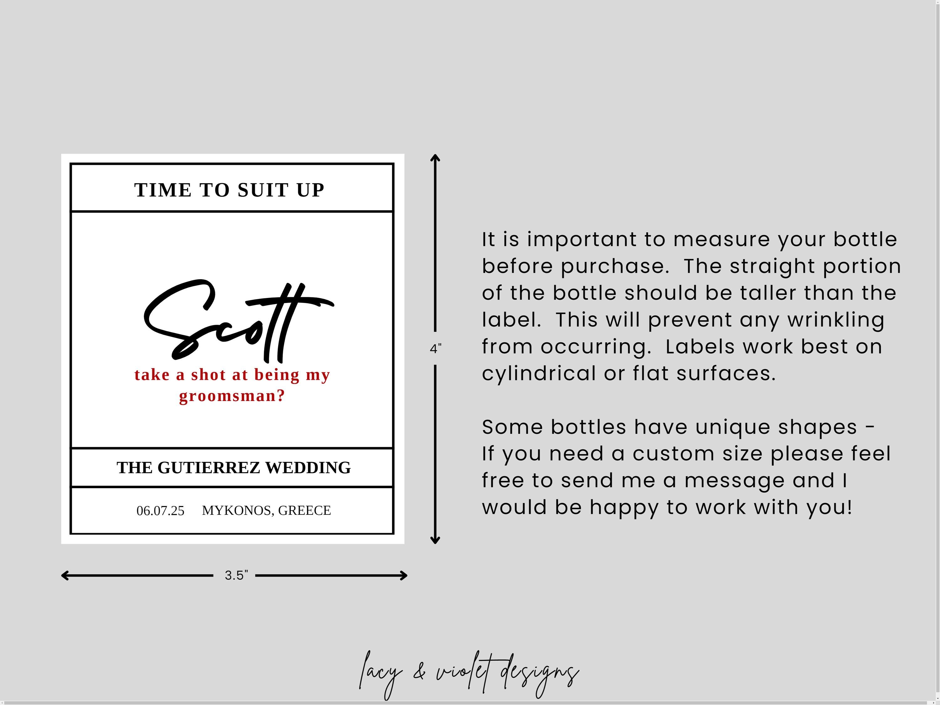 Groomsmen Proposal Bottle Label, Groomsman Gift, Groomsman Proposal - Etsy