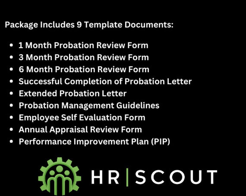 Employee Probation & Performance Management Templates Package - Etsy