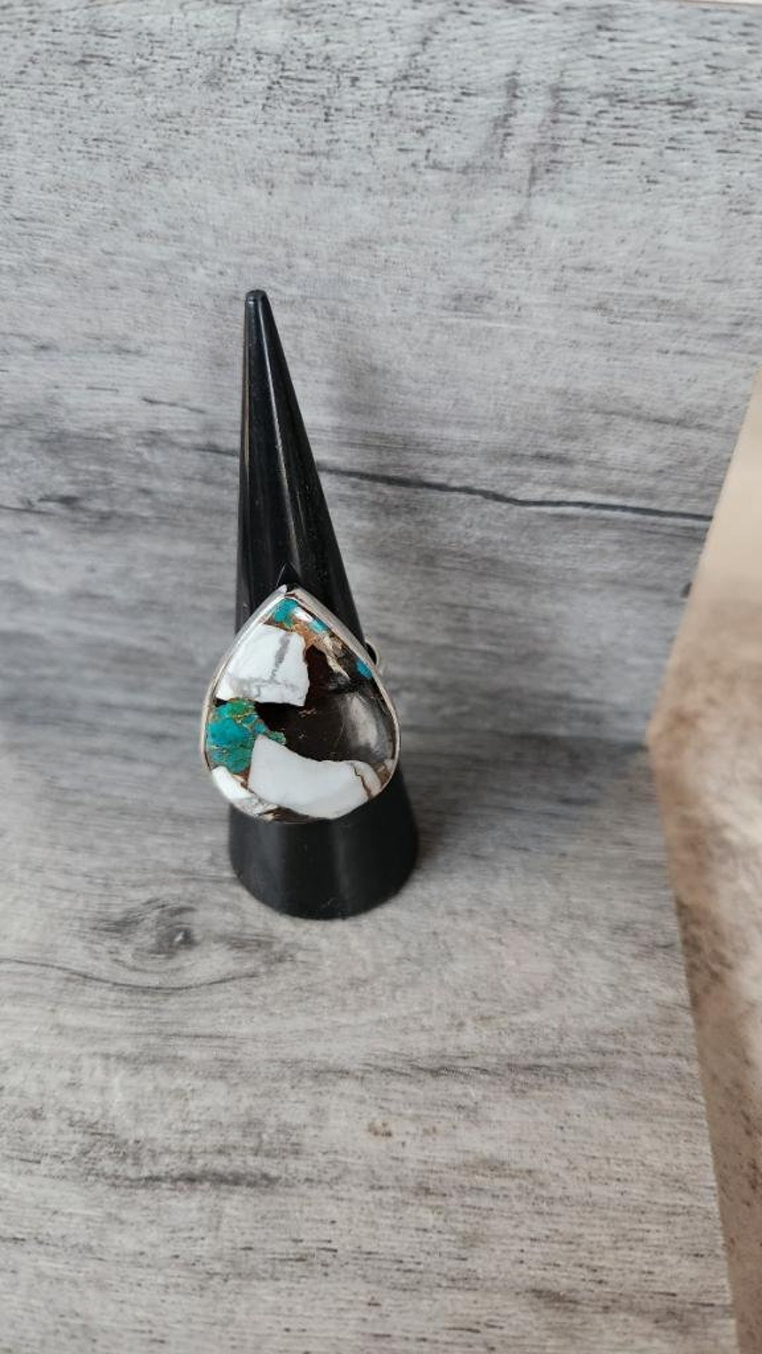 Genuine Howlite Chrysocolla and 925 Sterling Silver Adjustable ...