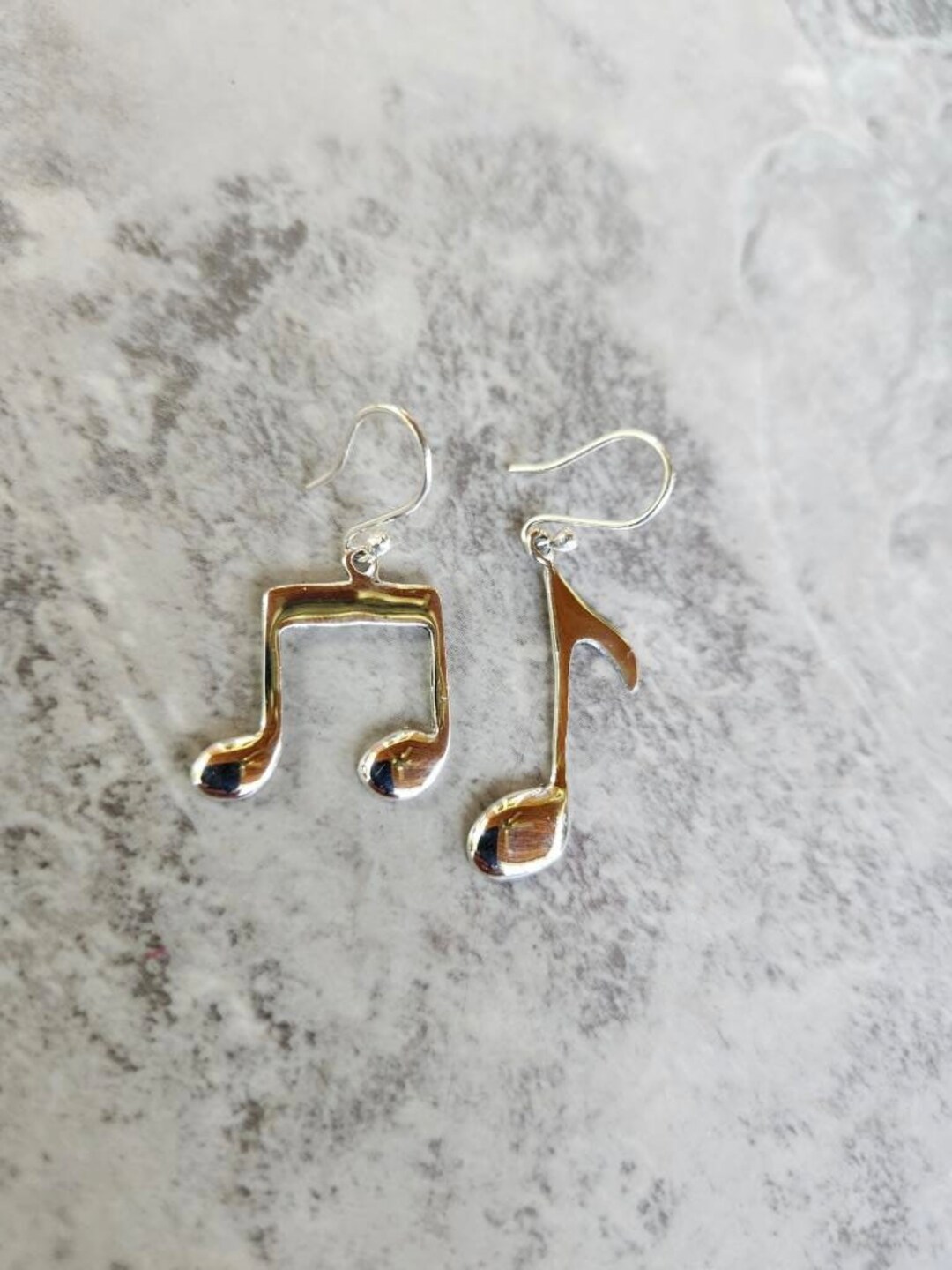 925 Sterling Silver Musical Note Earrings ( 1 1/4"h ) • Gifts for Her ...