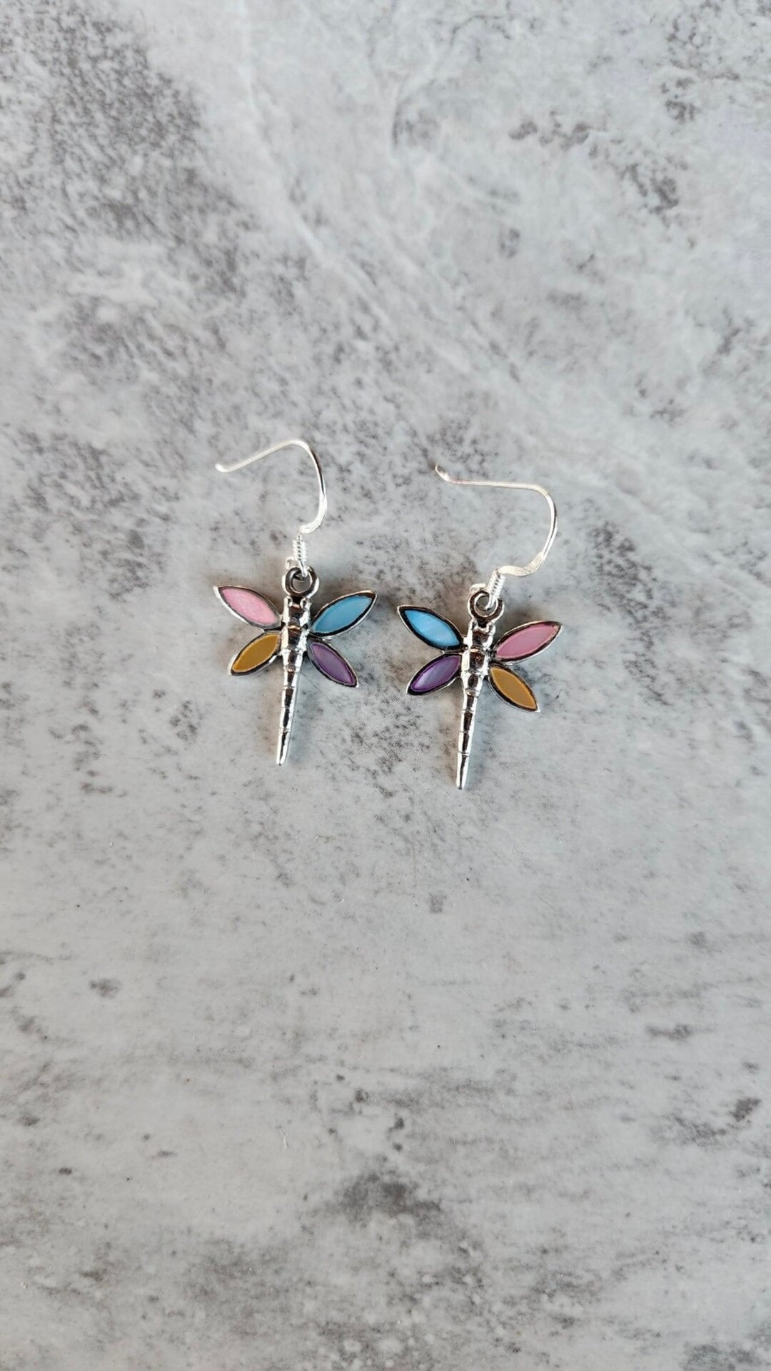 Multi Shell Firefly/dragonfly Earrings Set in 925 Sterling Silver (7/8" H) • Gifts for Her ...