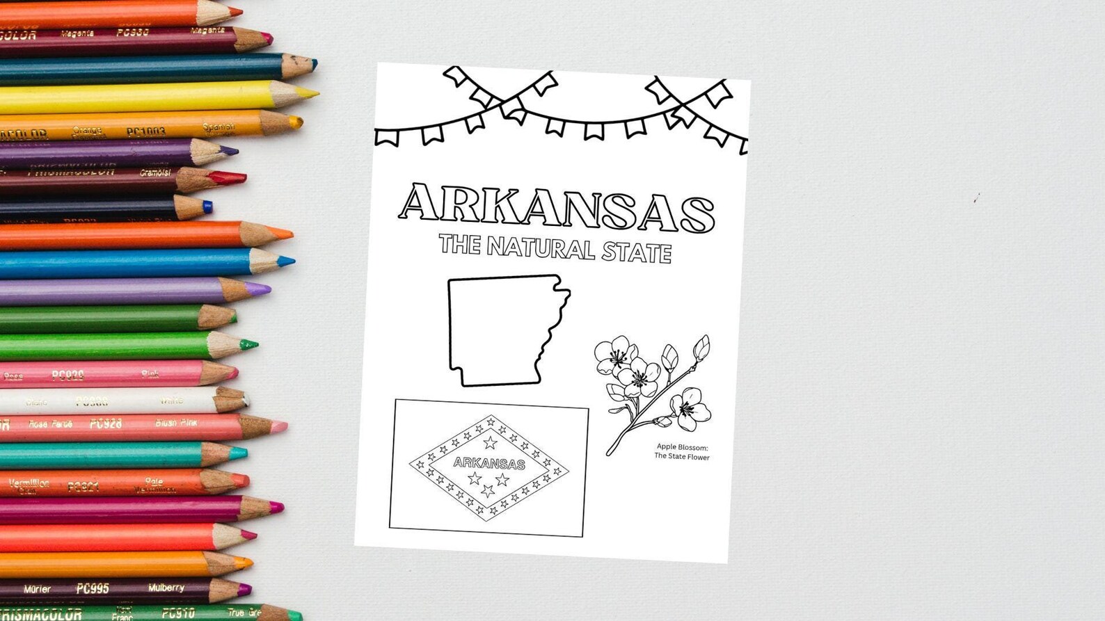 Arkansas Coloring Page | Elementary Geography Activity | Arkansas ...