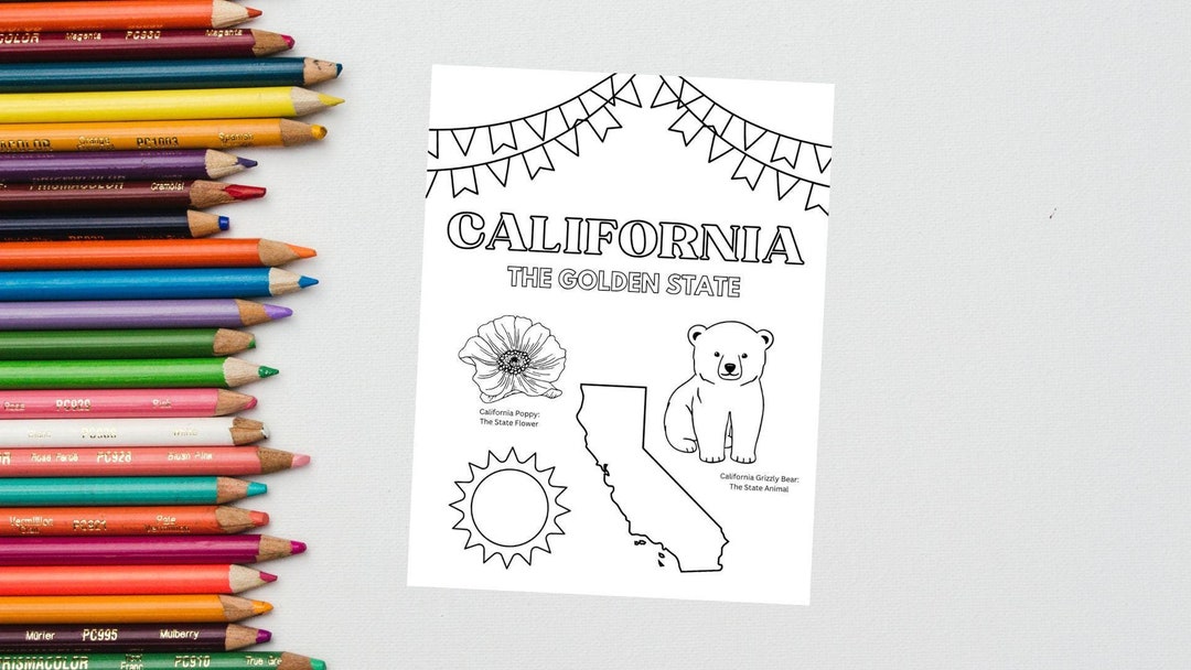 California Coloring Page | Elementary US Geography | California ...
