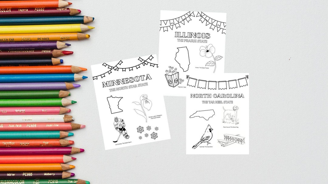United States Coloring Pages for Kids | All 50 States | Elementary ...