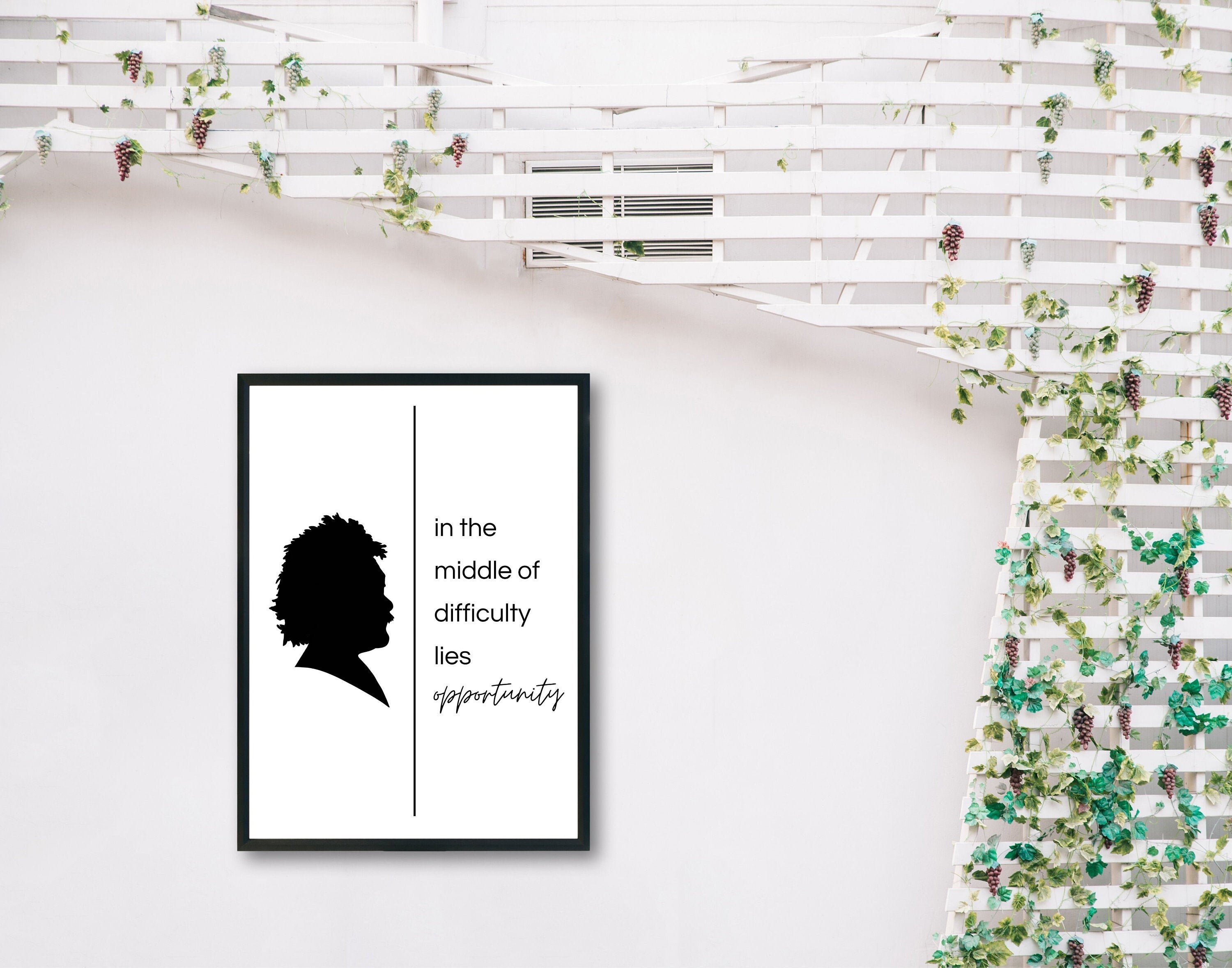Albert Einstein Quote Profile Poster "in the Middle of Difficulty Lies ...