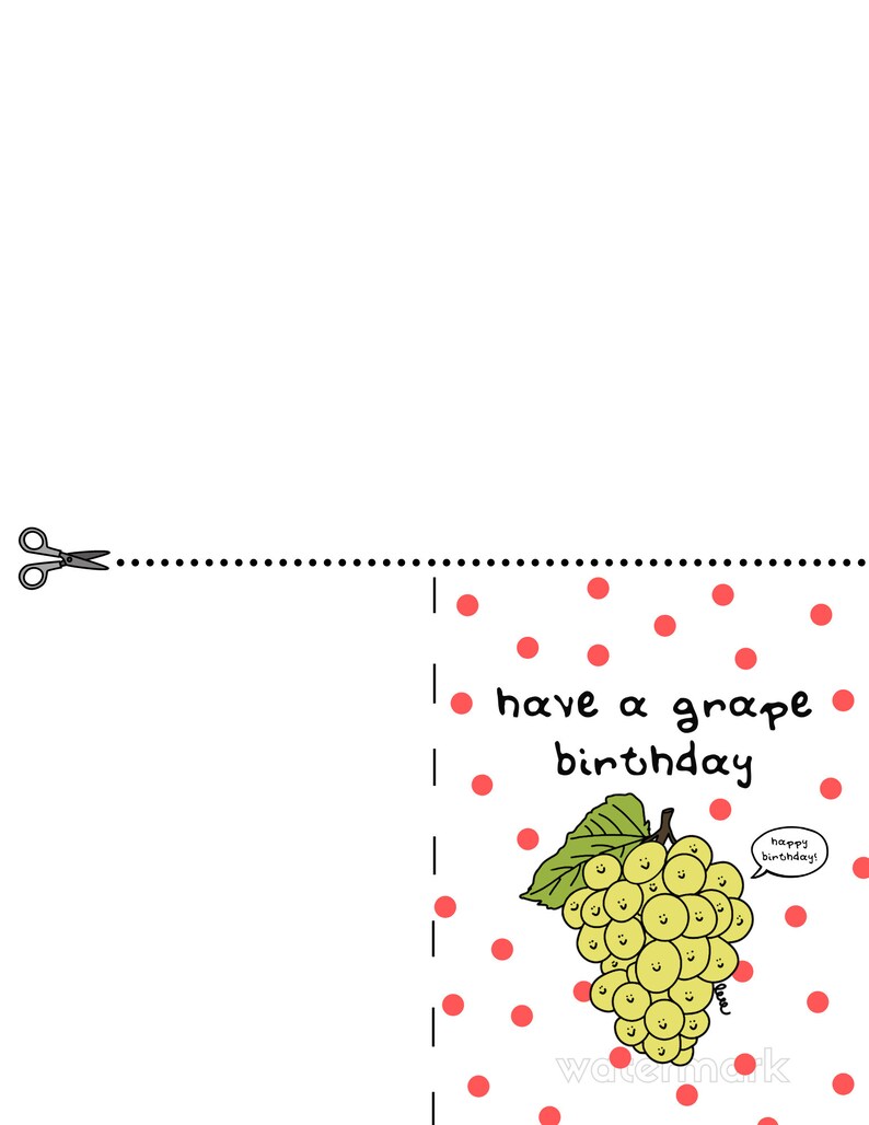 Printable Birthday Card have a Grape Birthday - Etsy