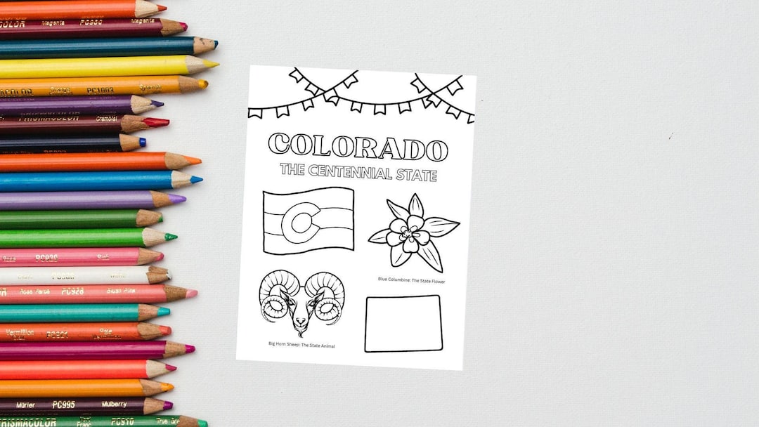 Colorado Coloring Page | Elementary US Geography | Colorado Geography ...