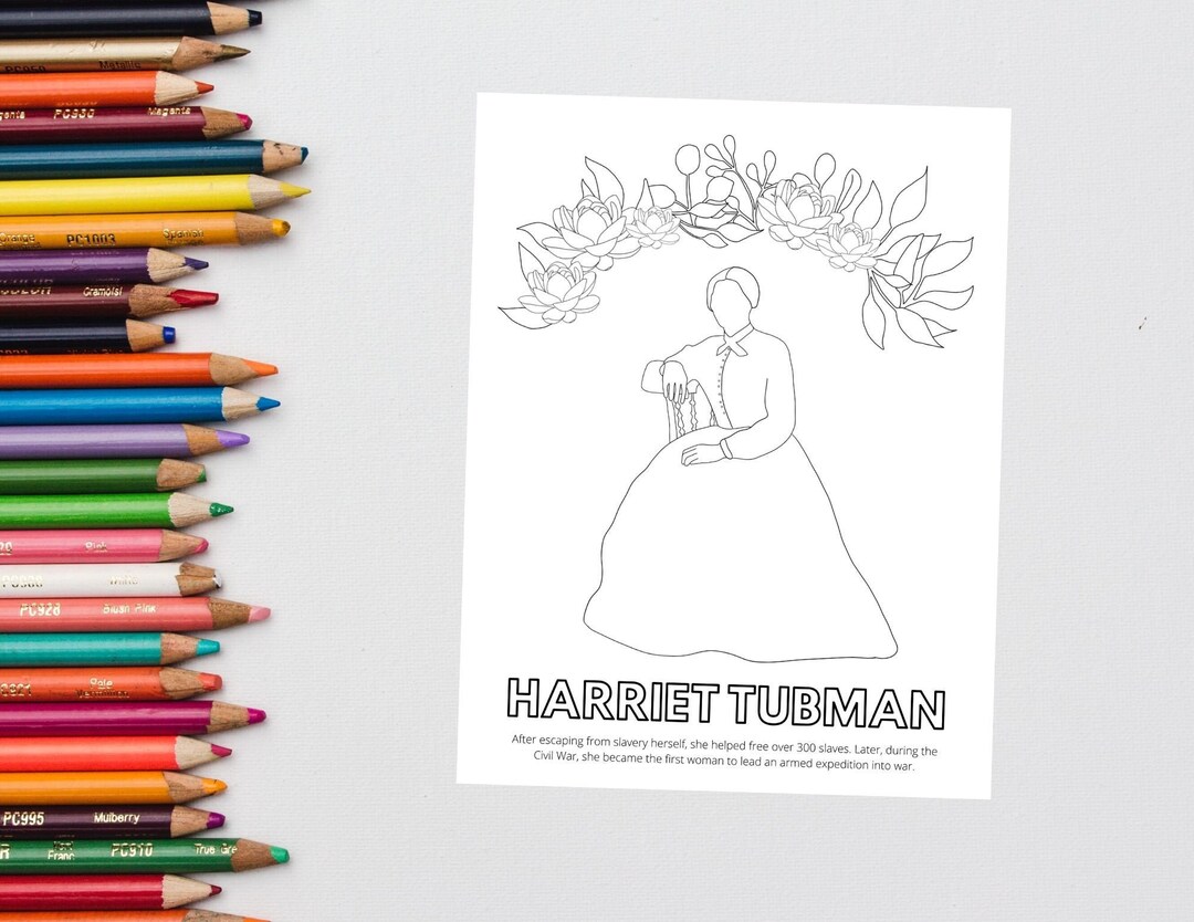 Harriet Tubman Coloring Page Social Distancing Home School History ...