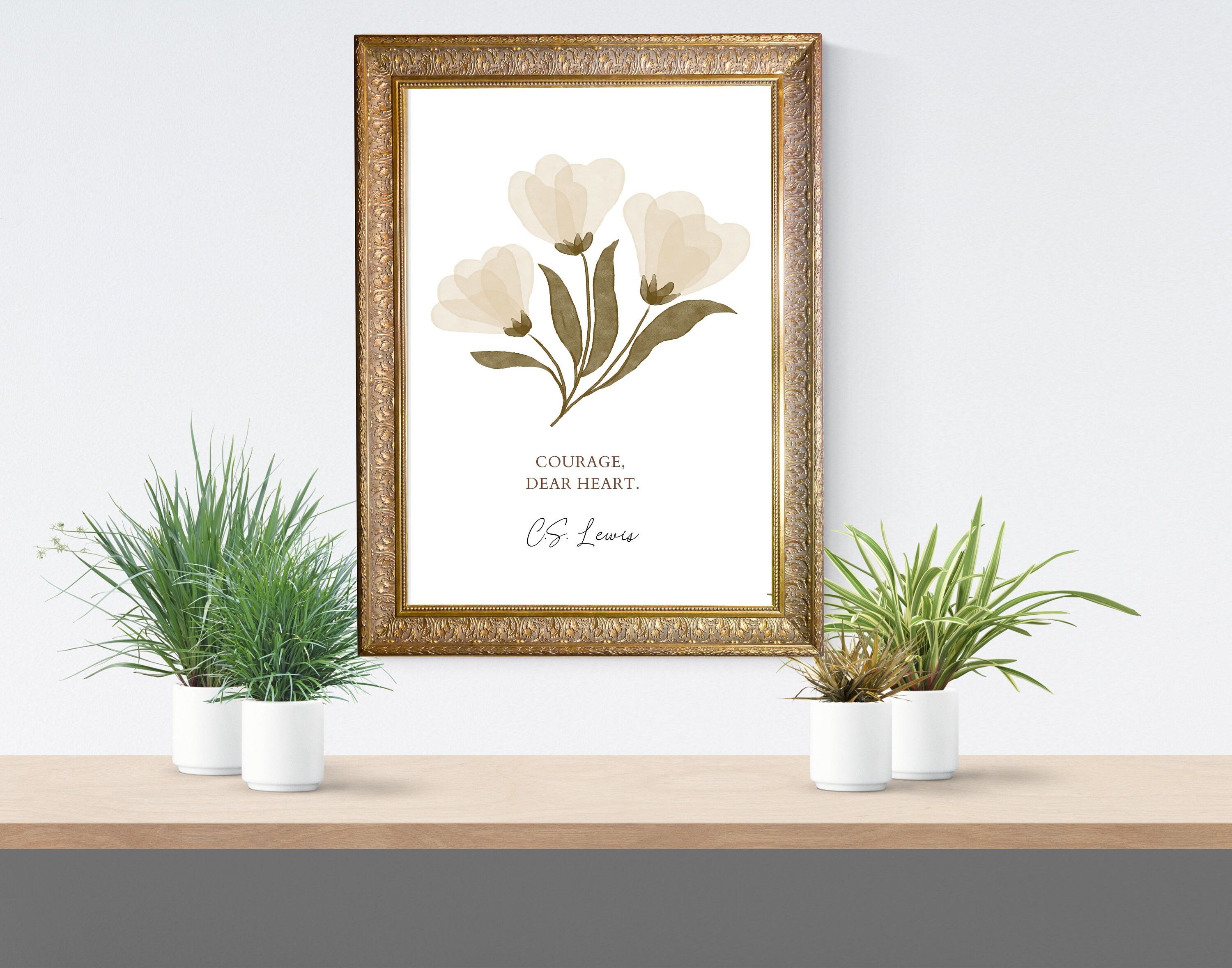 Courage, Dear Heart, C.S. Lewis Poster, C.S. Lewis Quote, Christian ...