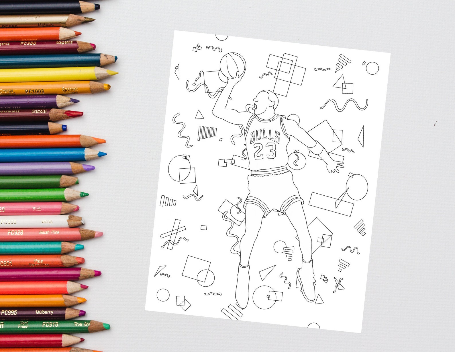 Michael Jordan Printable Coloring Page, Air Jordan, Basketball Coloring ...