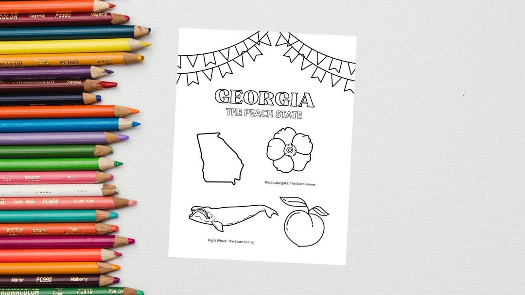 Georgia Coloring Page | Elementary US Geography | Georgia Geography ...