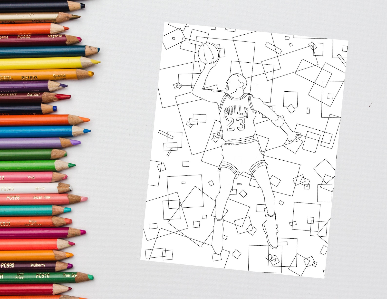 Michael Jordan Printable Coloring Page - Michael Jordan Poster Card or ...