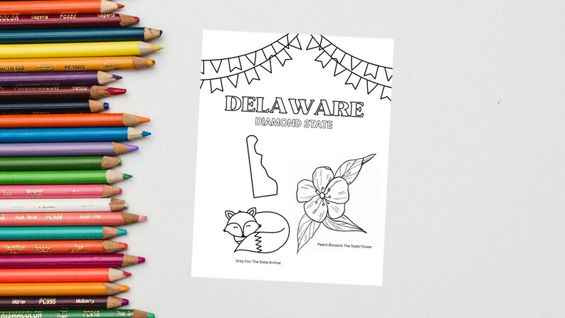 Delaware Coloring Page Elementary US Geography Delaware Geography ...