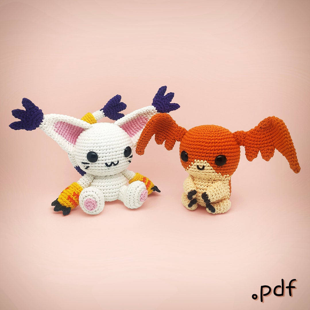Gatomon tailmon & Patamon Digimon Crochet Pattern Amigurumi Vincrafty ...