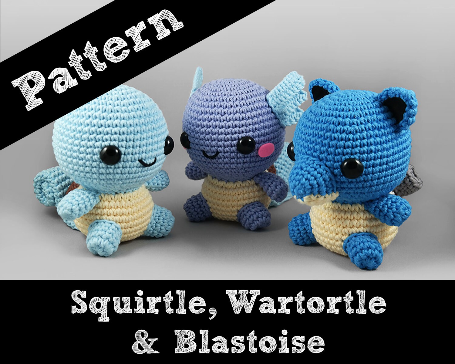 Squirtle Wartortle & Blastoise Crochet Pattern Pokemon | Etsy