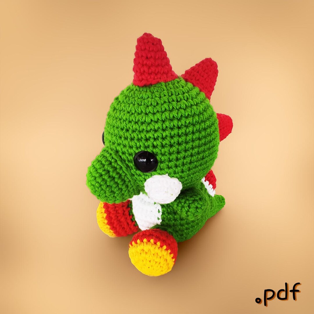 Baby Green Dragon Pattern Amigurumi Vincrafty PDF File [US Terms] - Etsy
