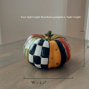 Black White Pumpkins Fall Pumpkin Table Centerpiece Checkered Fall Decor Black and White Check ...