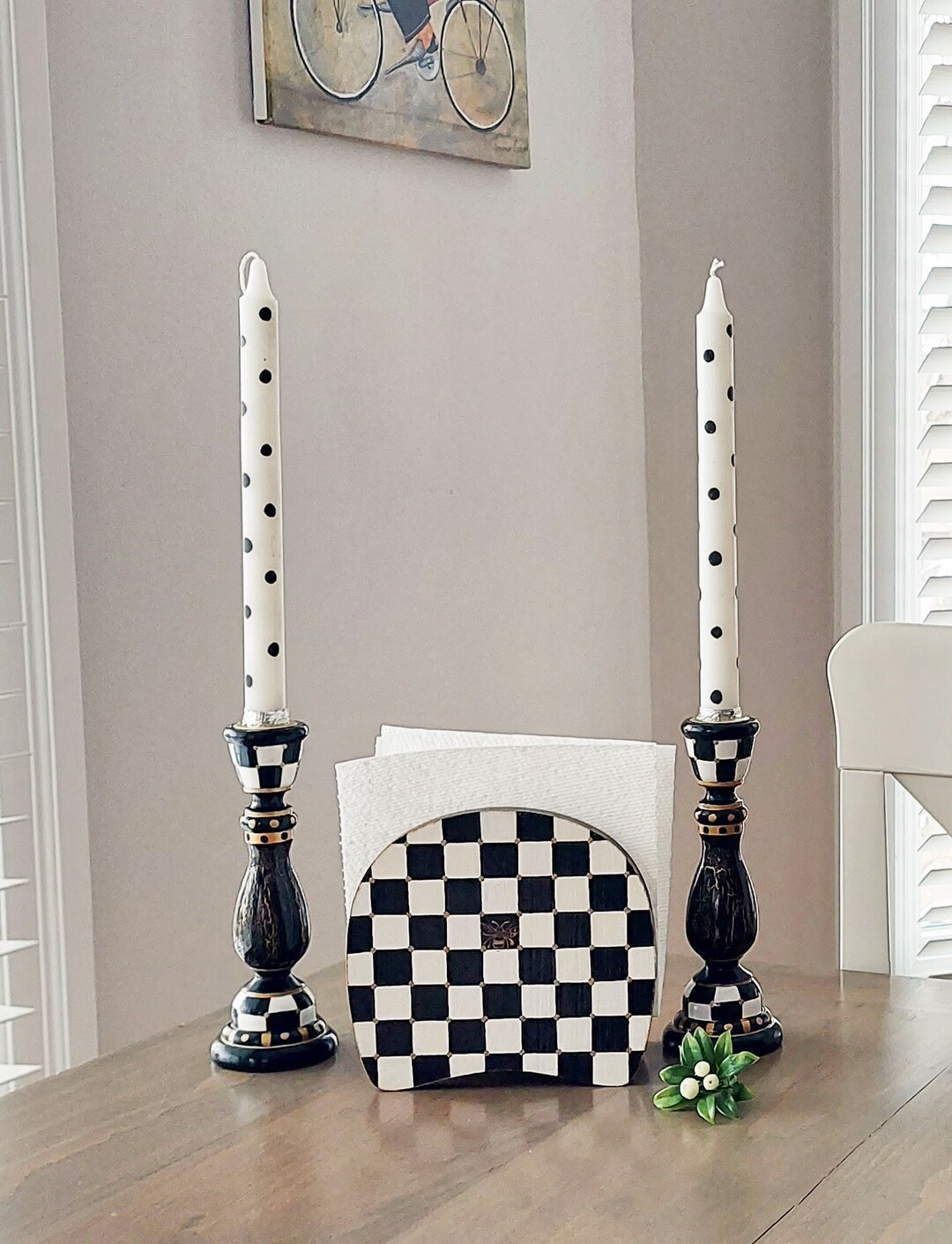 Black and White Check Napkin Holder for Table Mom Kitchen Gifts - Etsy