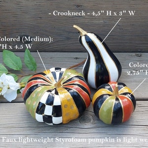 Black and White Checkered Pumpkin Fall Pumpkin Table Centerpiece for ...