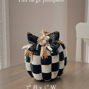 Black White Pumpkins Fall Pumpkin Table Centerpiece Checkered - Etsy