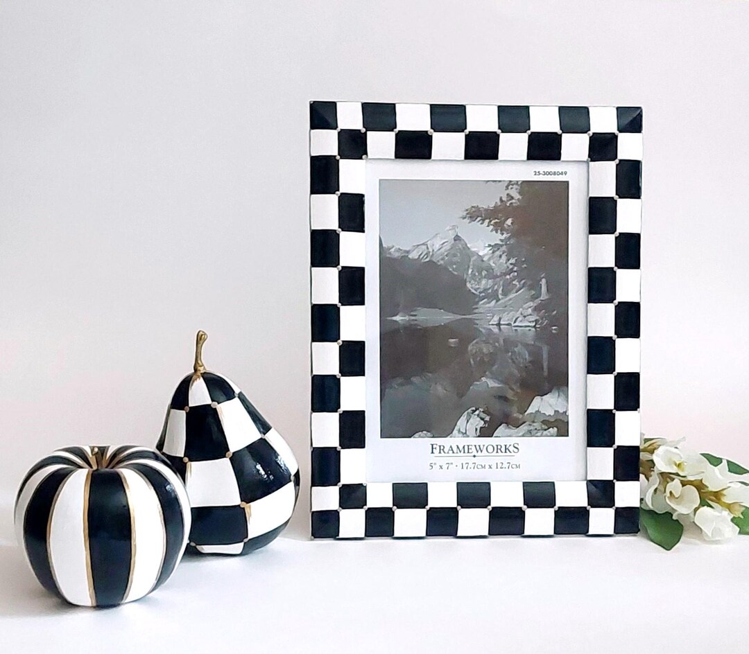 5x7 Black and White Picture Frame Checkered Photo Frame Set of 2 ...
