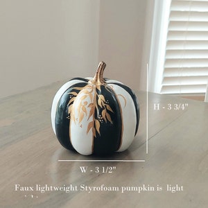 Black White Pumpkins Fall Pumpkin Table Centerpiece Checkered Fall ...