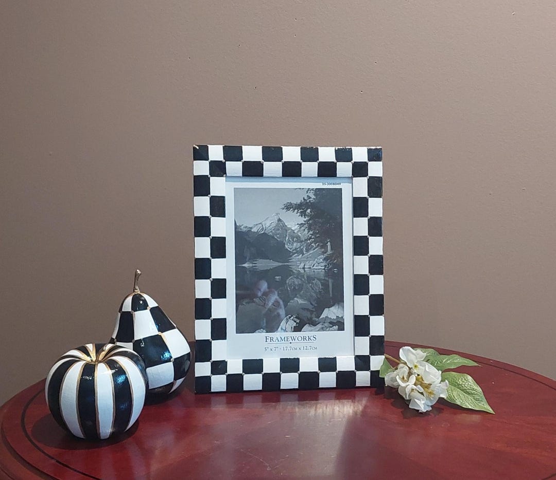 Checkered Photo Frame Black and White Photo Frame Set of 2 New ...
