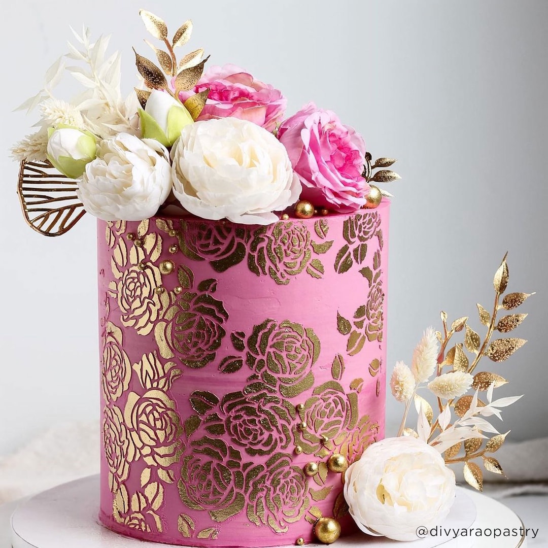 Lacupella Rose Stencil - ROSA - Seamless Delicate Pattern for Tall ...