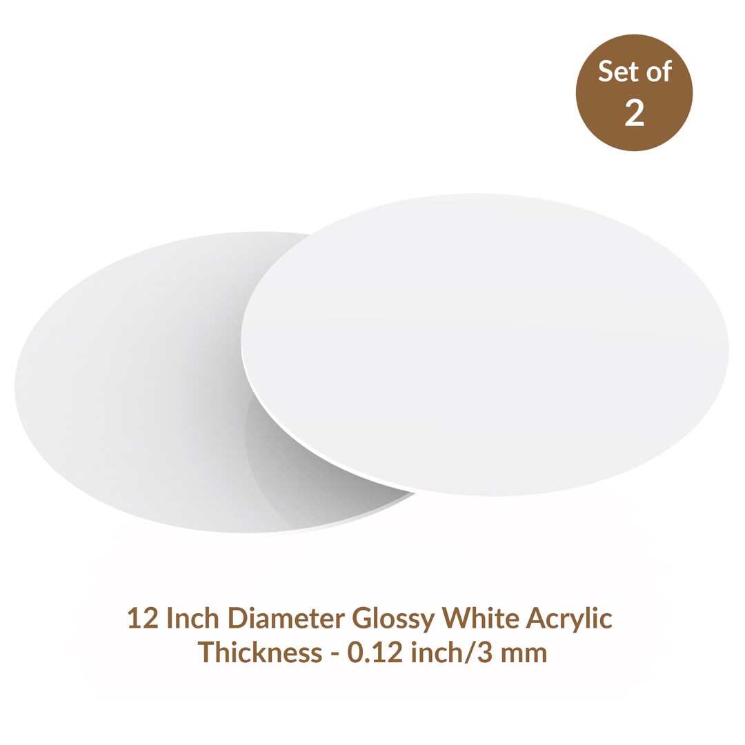 White Glossy Acrylic Cake Disk - 12 Inch Round (set of 2) - Etsy