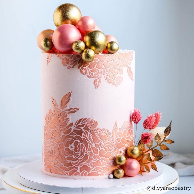 Flower Cake Stencils - Etsy