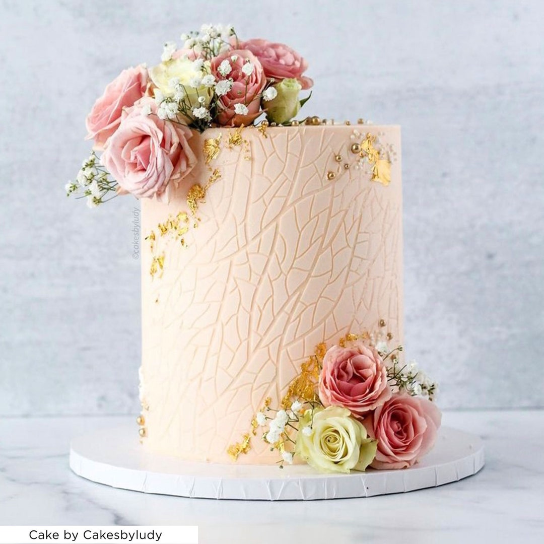 Lacupella Cake Stencil - MOZAI - Seamless Delicate Pattern for Tall Double Barrel Cake - Etsy Canada