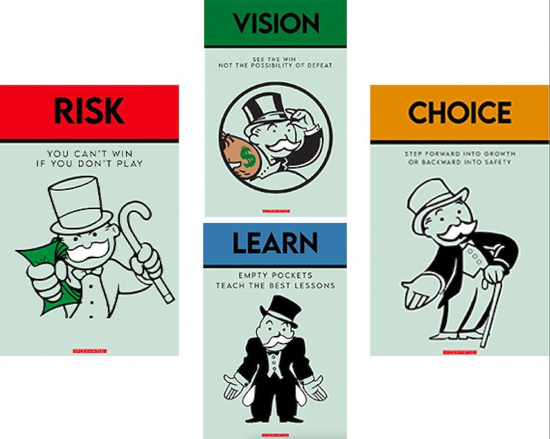 Monopoly Poster Design Bundle / Motivational Monopoly Art / Extra Large ...