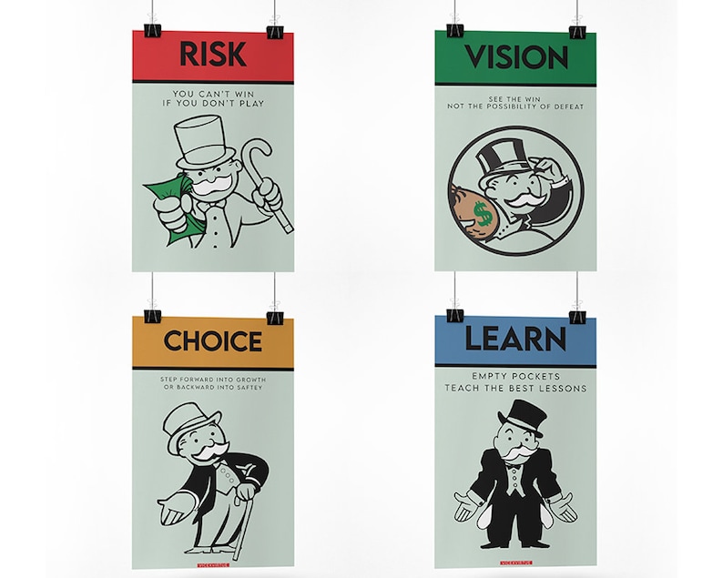 Monopoly Poster Design Bundle / Motivational Monopoly Art / Extra Large ...