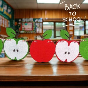 Felt Harvest Apples Banner, 48" Classroom Garland, Red, Green & Yellow ...