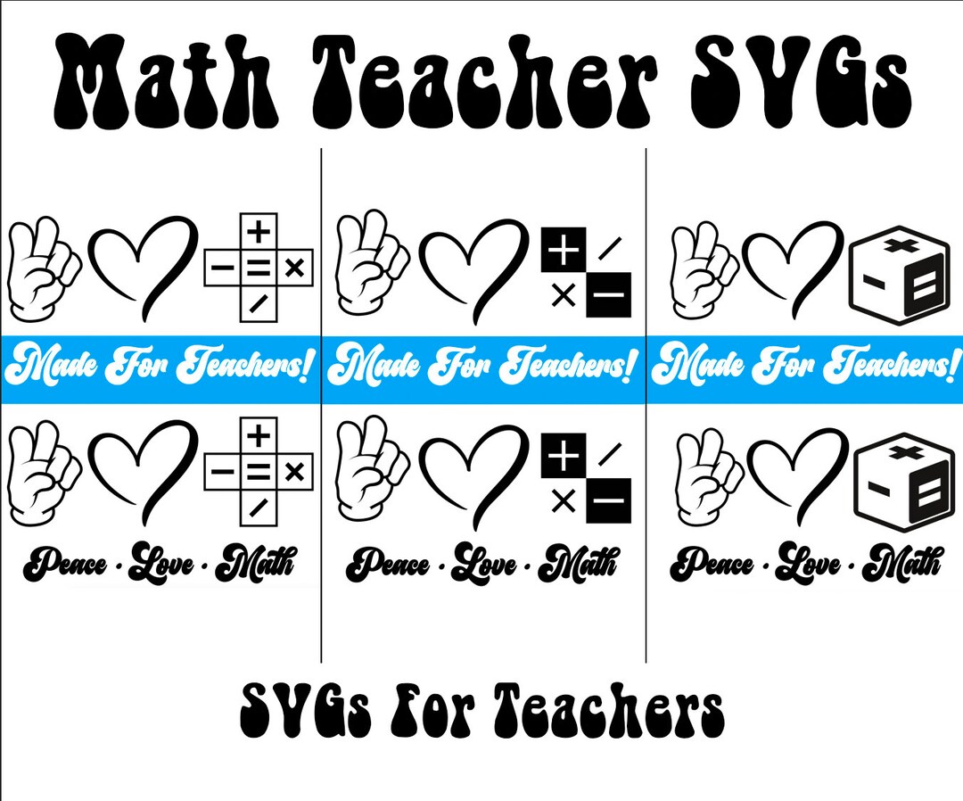 Peace Love Math SVG Bundle Peace Love Math PNG Math - Etsy