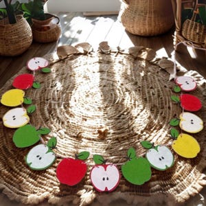 Felt Harvest Apples Banner, 48" Classroom Garland, Red, Green & Yellow ...