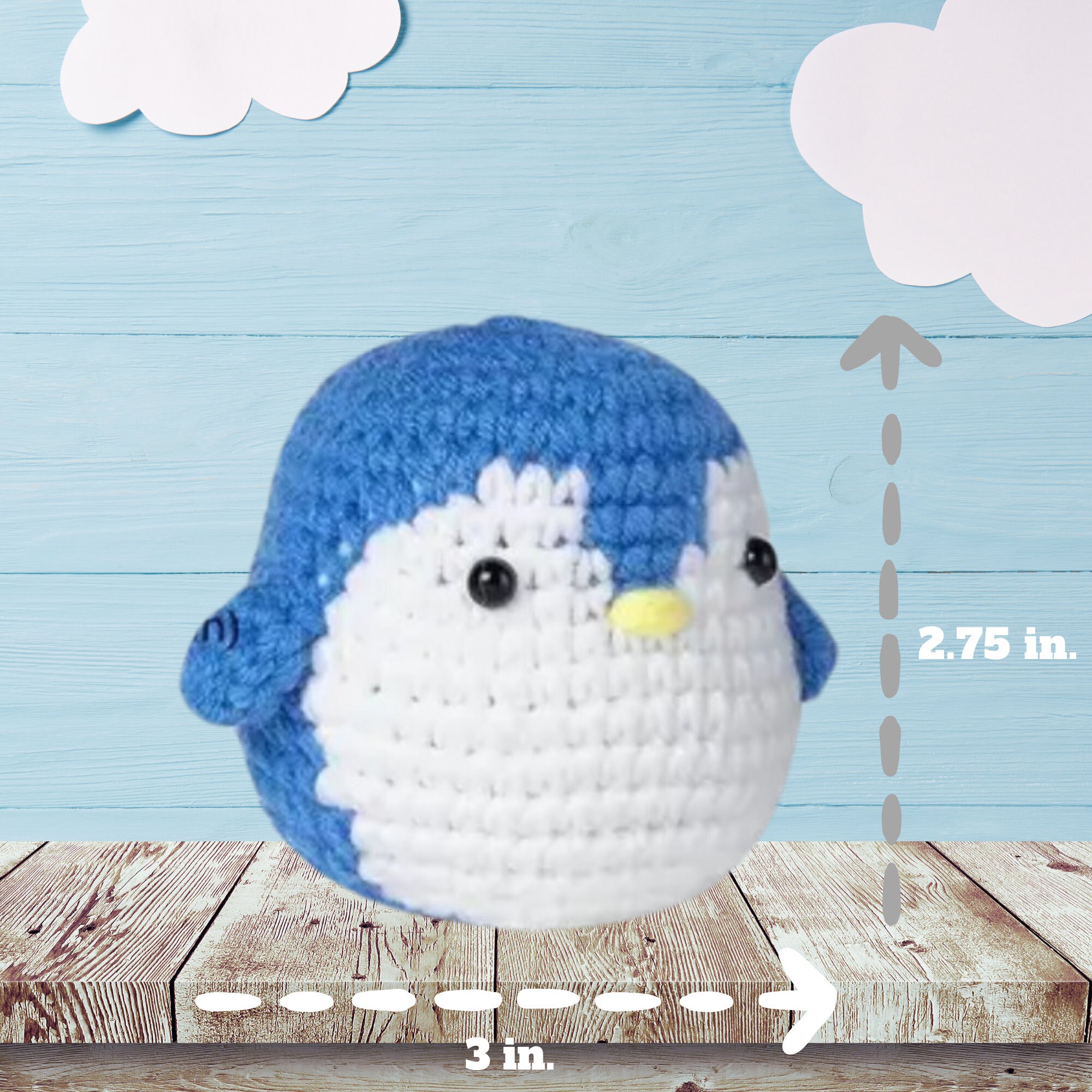 BEGINNER CROCHET KIT Amigurumi Frog, Easy Crochet Penguin Starter Kit ...